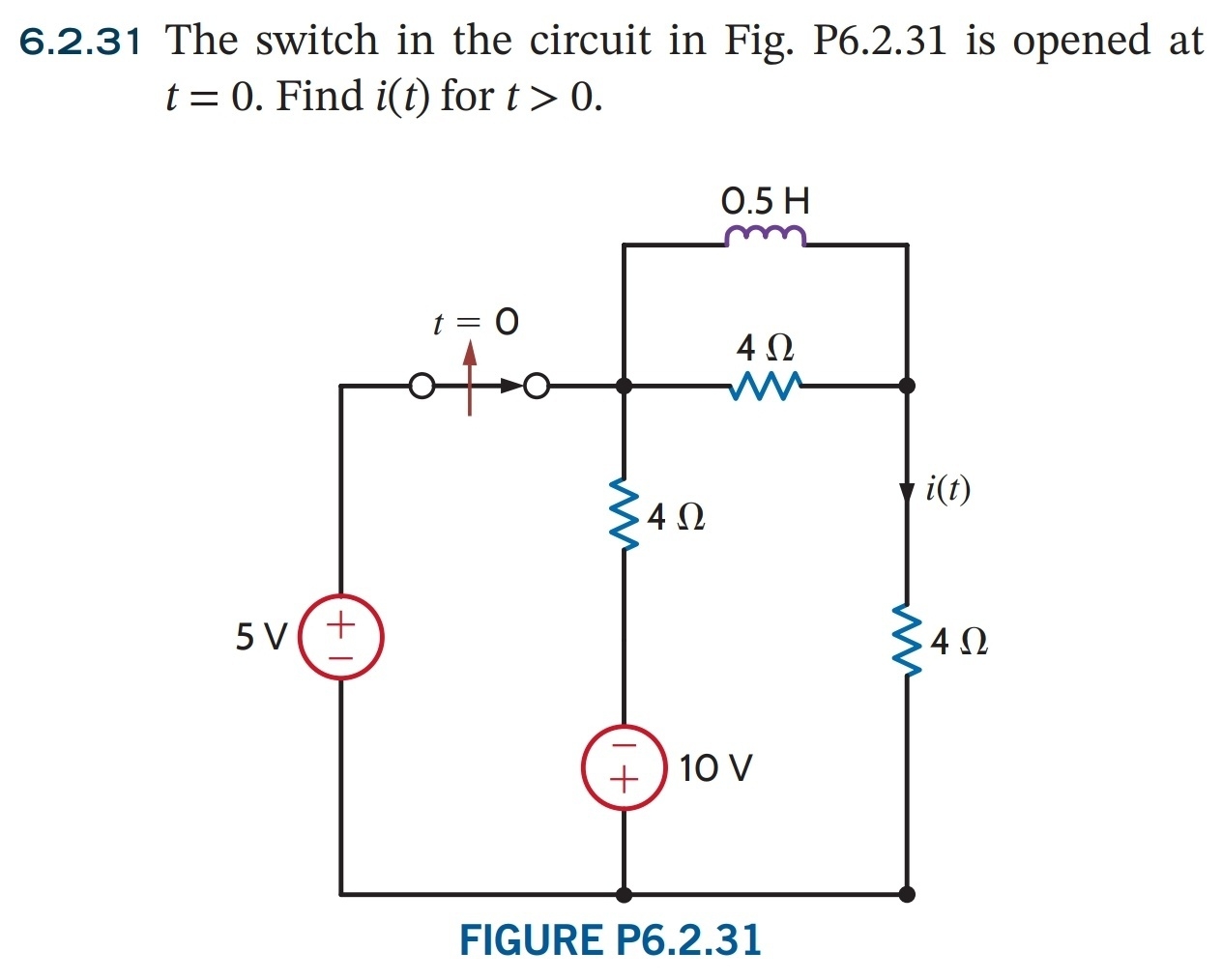 Solved 6.2.31 ﻿The switch in the circuit in Fig. P6.2.31 ﻿is | Chegg.com