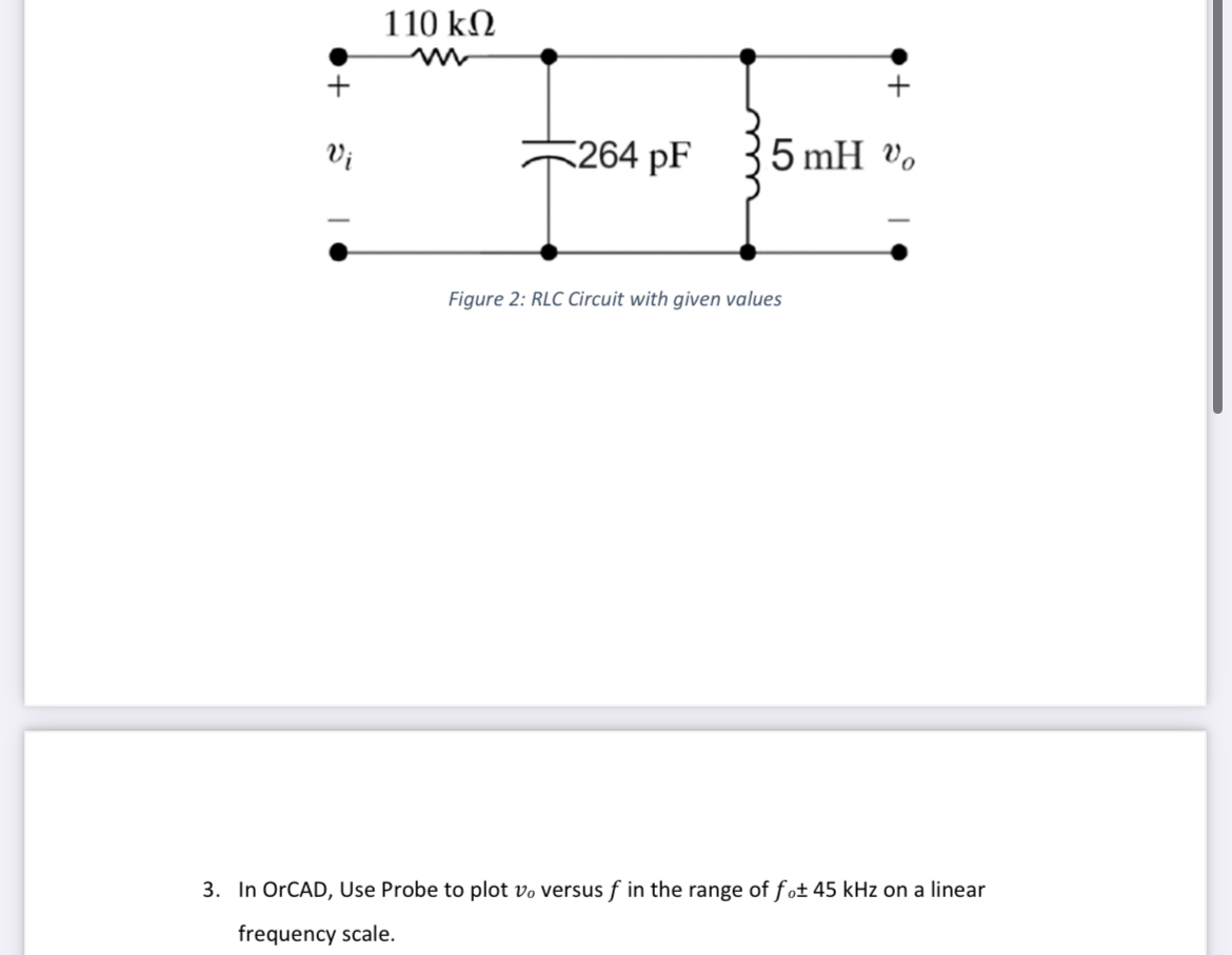 Solved In OrCAD, Use Probe to plot vo ﻿versus f ﻿in the | Chegg.com