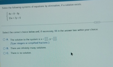 Solved Sove the following systems of equations ty | Chegg.com
