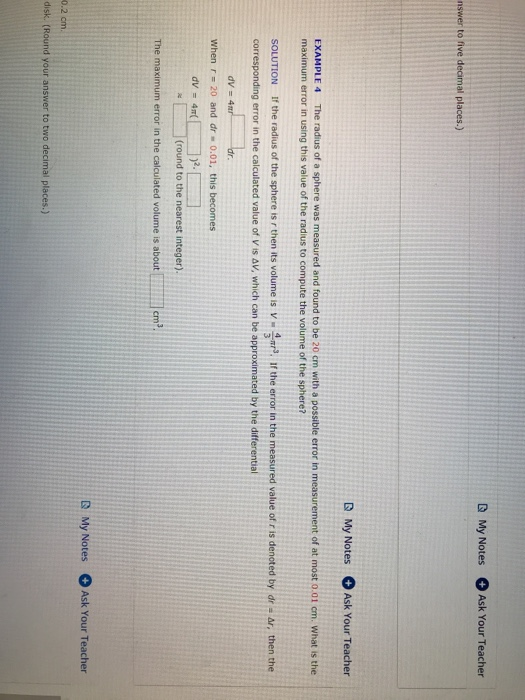 Solved My Notes Ask Your Teacher nswer to five decimal | Chegg.com Solved My Notes Ask Your Teacher nswer to five decimal | Chegg.com