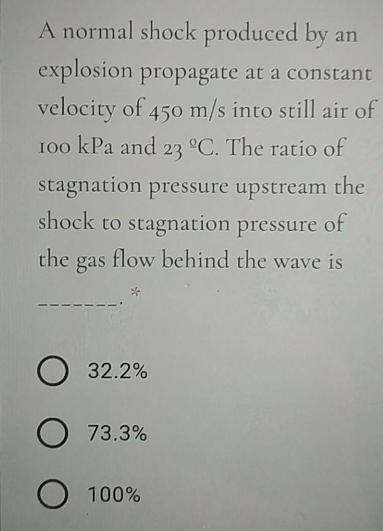 Solved A normal shock produced by an explosion propagate at | Chegg.com