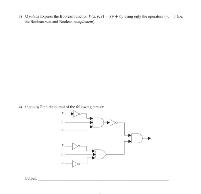 Solved 5) 12 points Using Boolean Algebra, minimize the | Chegg.com
