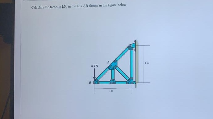 Solved Calculate the force, in N, in the link AB shown in | Chegg.com