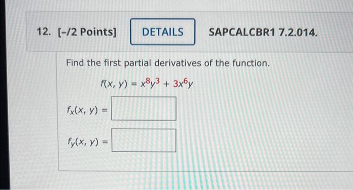 Solved Find the first partial derivatives of the function. | Chegg.com