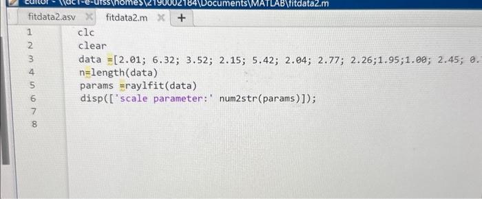 Solved this is my code in matlab to fit data i want code in | Chegg.com