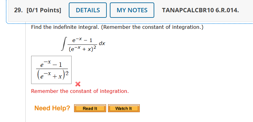Solved Find the indefinite integral. (Remember ﻿the constant | Chegg.com