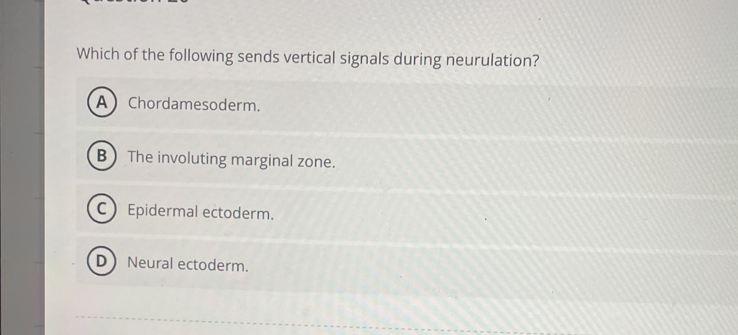 Solved Which of the following sends vertical signals during | Chegg.com