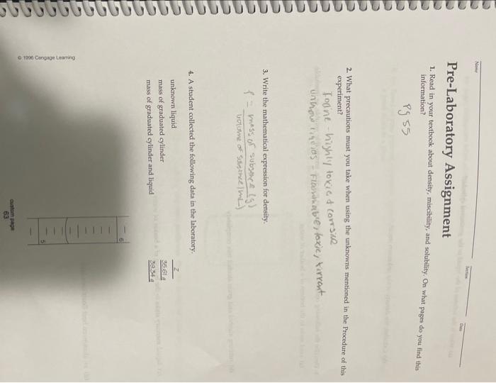 Pre-Laboratory Assignment 1. Read in your textbook | Chegg.com