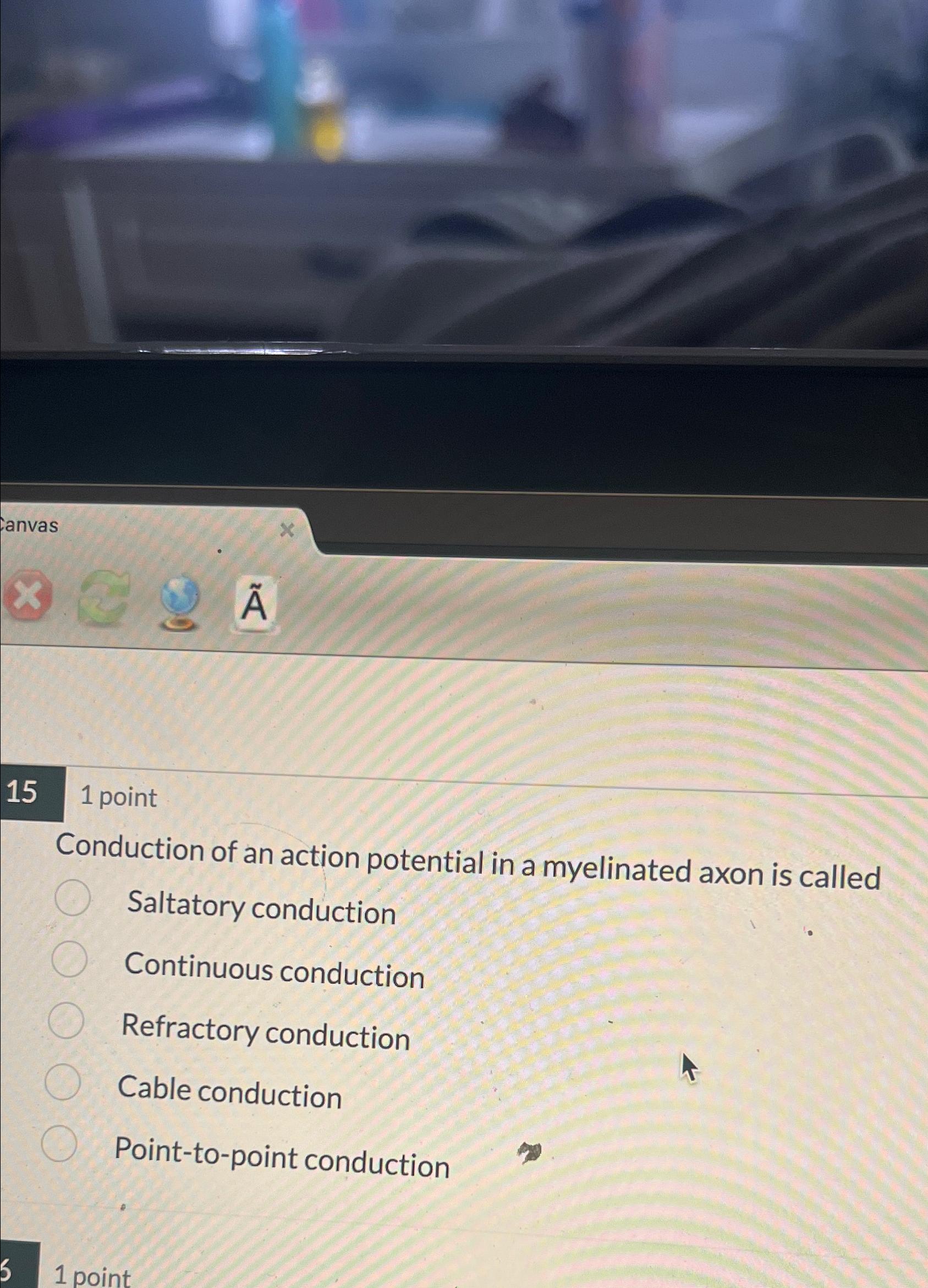 Solved 15 ﻿pointConduction of an action potential in a | Chegg.com