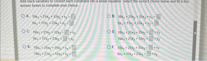 Solved Set up the following for solution by the simplex | Chegg.com
