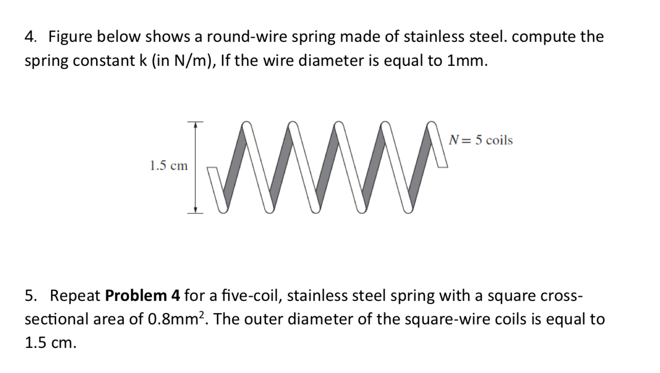 Solved Figure below shows a round-wire spring made of | Chegg.com