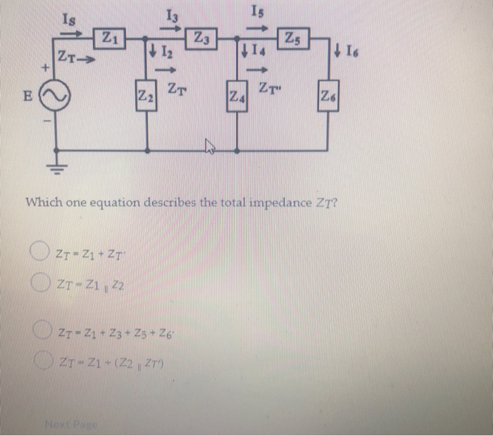 Solved Z1 23 Z5 ZT ZT Which one equation describes the total | Chegg.com