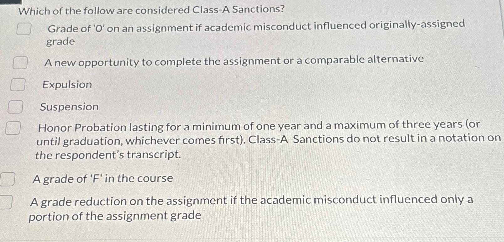 Solved Which of the follow are considered Class-A | Chegg.com