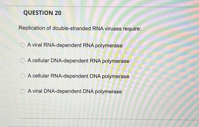 Solved Replication of double-stranded RNA viruses require: A | Chegg.com