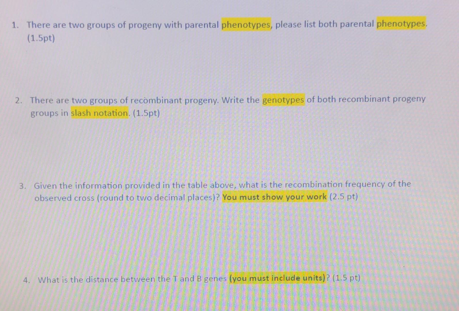 Solved There are two groups of progeny with parental | Chegg.com