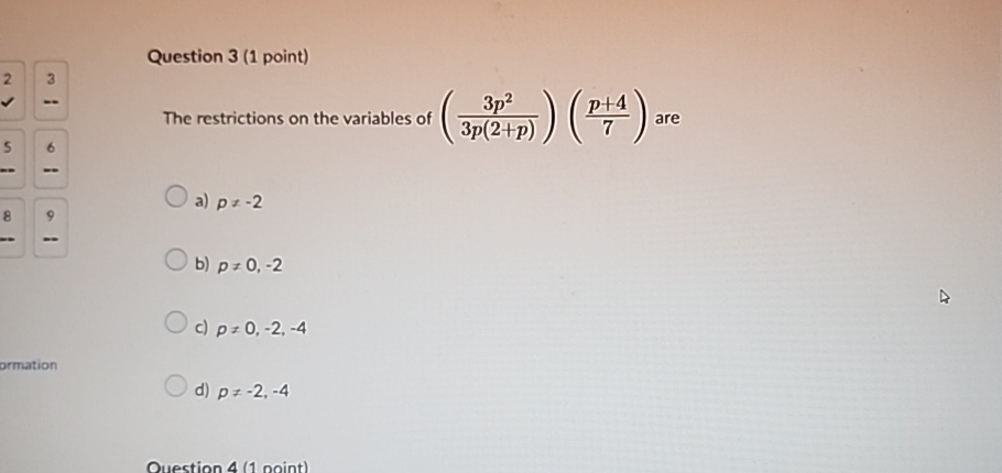 Solved Question 3 (1 point)The restrictions on the | Chegg.com Solved Question 3 (1 point)The restrictions on the | Chegg.com