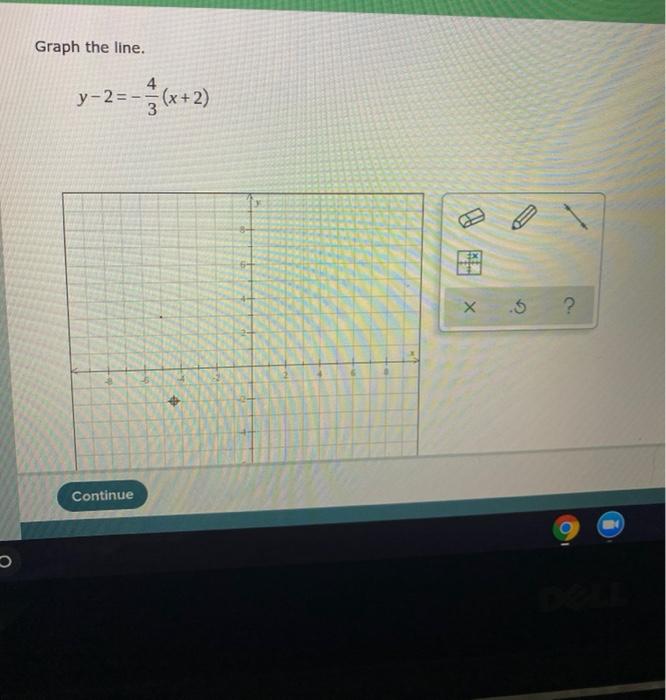 Solved Graph the line y-2=-**+2) Х .5 ? + Continue | Chegg.com