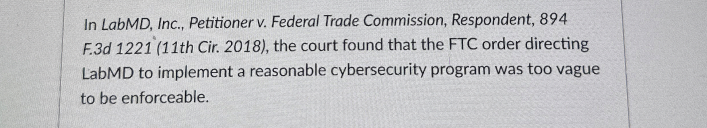 Solved In LabMD, Inc., Petitioner v. ﻿Federal Trade | Chegg.com