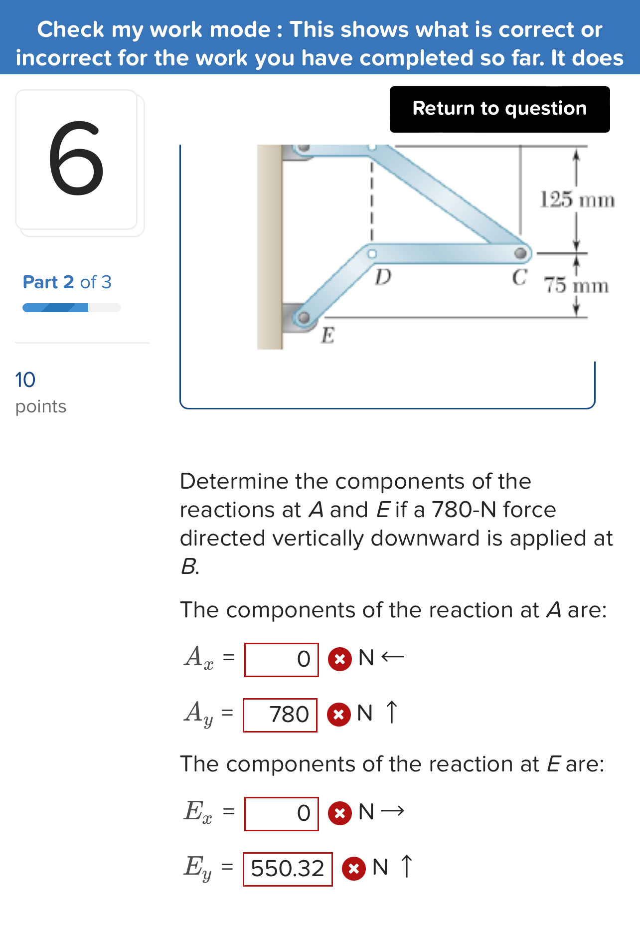 Solved Check my work mode : This shows what is correct or | Chegg.com