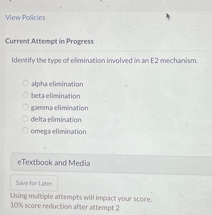 View Policies Current Attempt in Progress Identify | Chegg.com
