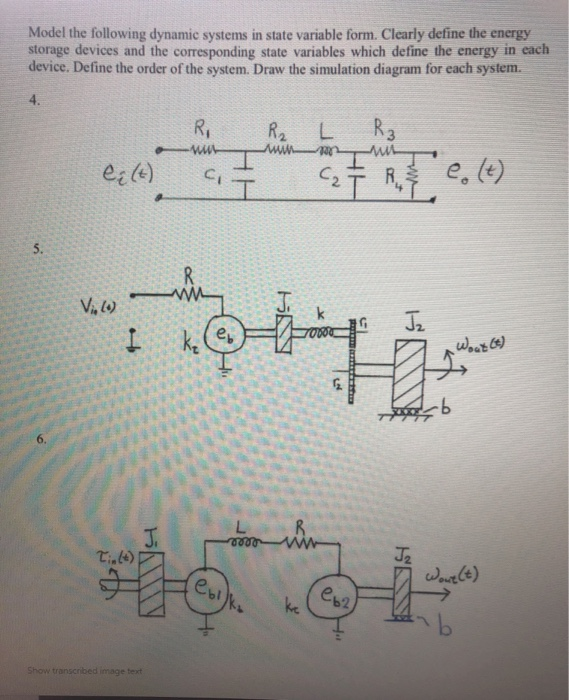 Solved Model the following dynamic systems in state variable | Chegg.com