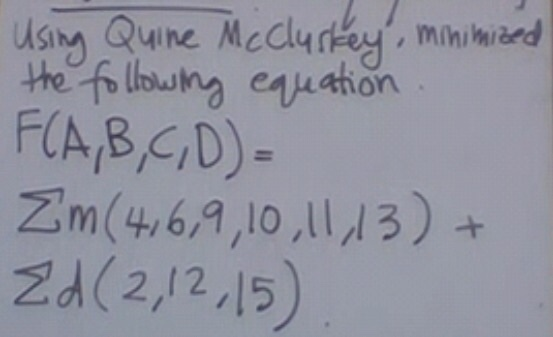 Solved Using Quine McCluskey, minimized the following | Chegg.com