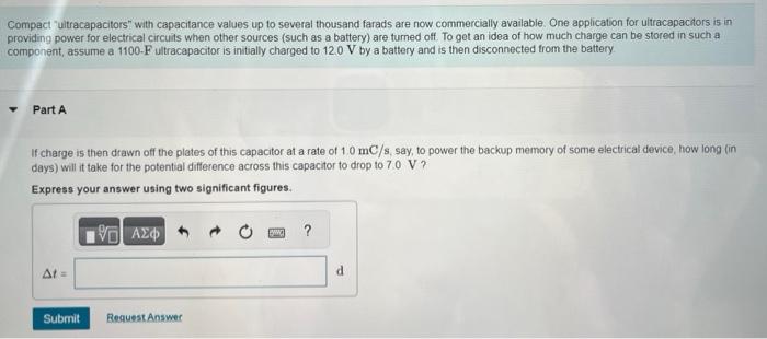Solved Compact "uitracapacitors" with capacitance values up | Chegg.com