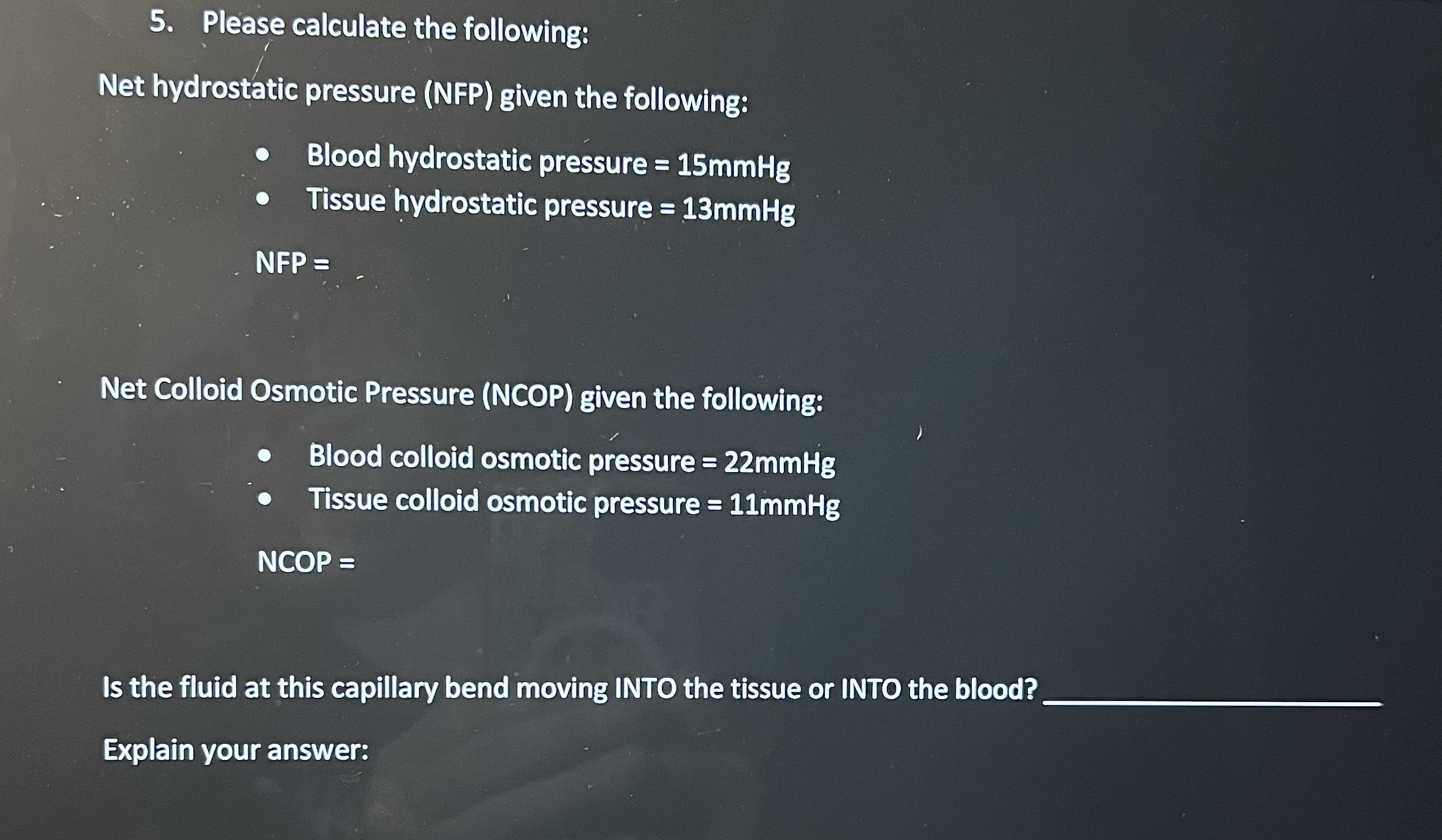 Solved Please calculate the following:Net hydrostatic | Chegg.com