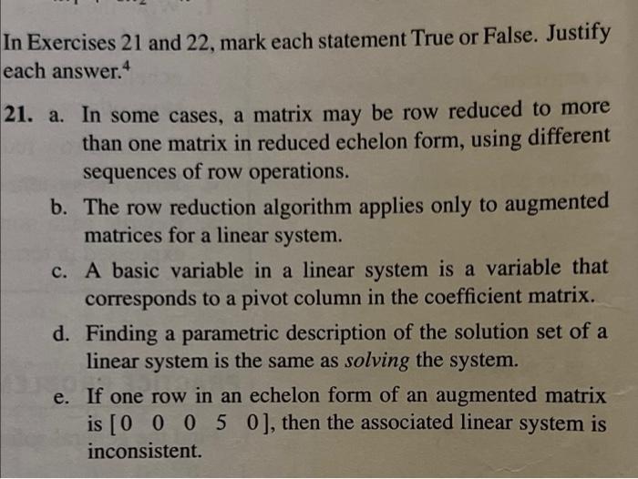 Solved In Exercises 21 and 22, mark each statement True or | Chegg.com
