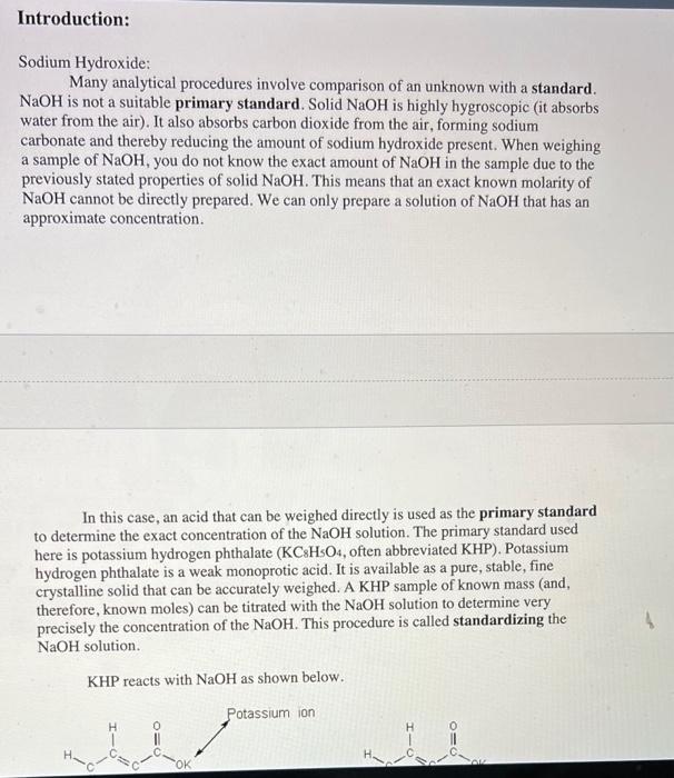 Results: Standardization of NaOH solution: | Chegg.com