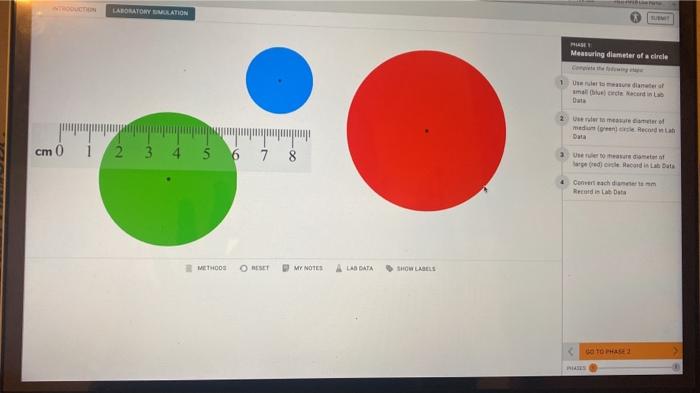 Solved LABORATORY MERATION Measuring diameter of a circle | Chegg.com