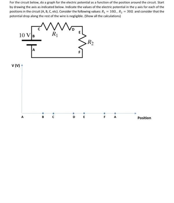 Solved For the circuit below, do a graph for the electric | Chegg.com