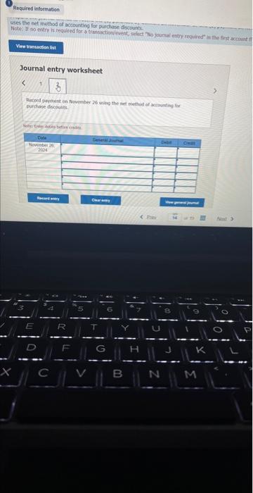 Solved Required information Exercise 8-11 (Algo) Trade and | Chegg.com