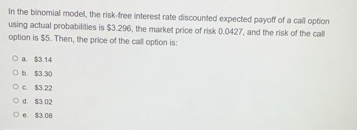Solved In the binomial model, the risk-free interest rate | Chegg.com