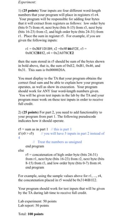 Solved 1) (25 points) Your inputs are four different | Chegg.com