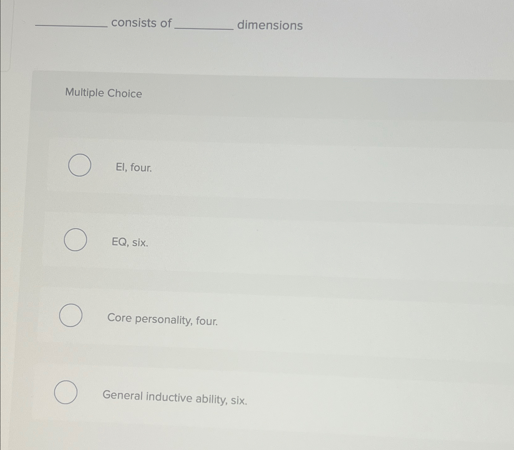 Solved consists ofdimensionsMultiple ChoiceEl, ﻿four.EQ, | Chegg.com
