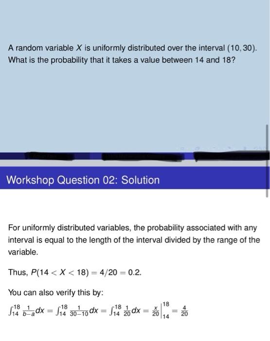 Solved A Random Variable X Is Uniformly Distributed Over The
