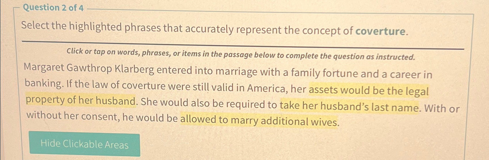 Solved Question 2 ﻿of 4Select the highlighted phrases that | Chegg.com