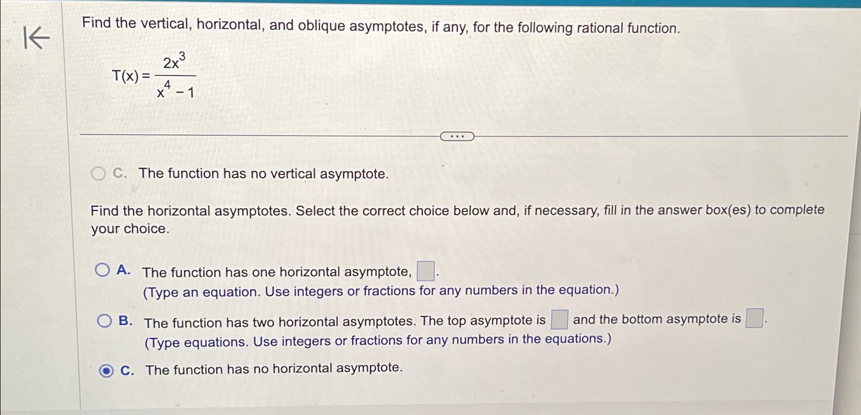 Solved Find the vertical, horizontal, and oblique | Chegg.com