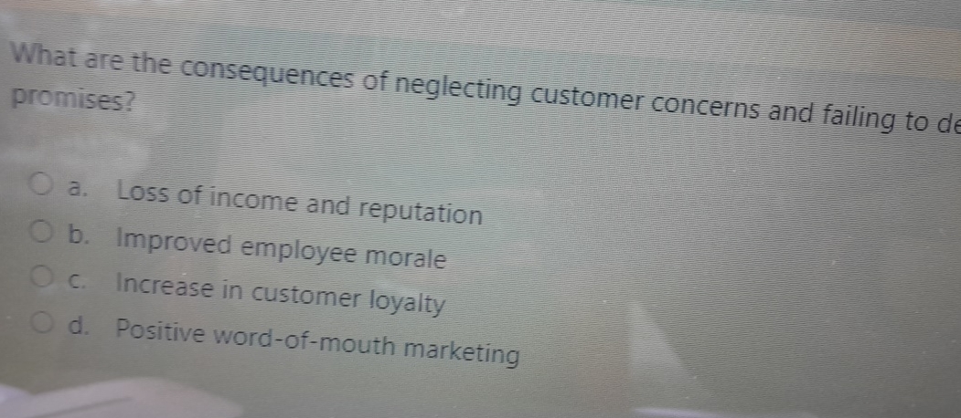 Solved What are the consequences of neglecting customer | Chegg.com