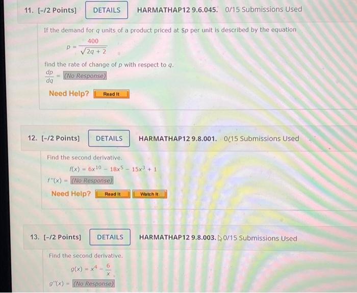 Solved If the demand for q units of a product priced at $p | Chegg.com