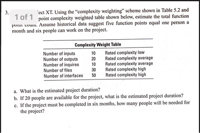 1 of 1 ect XT. Using the "complexity weighting" | Chegg.com