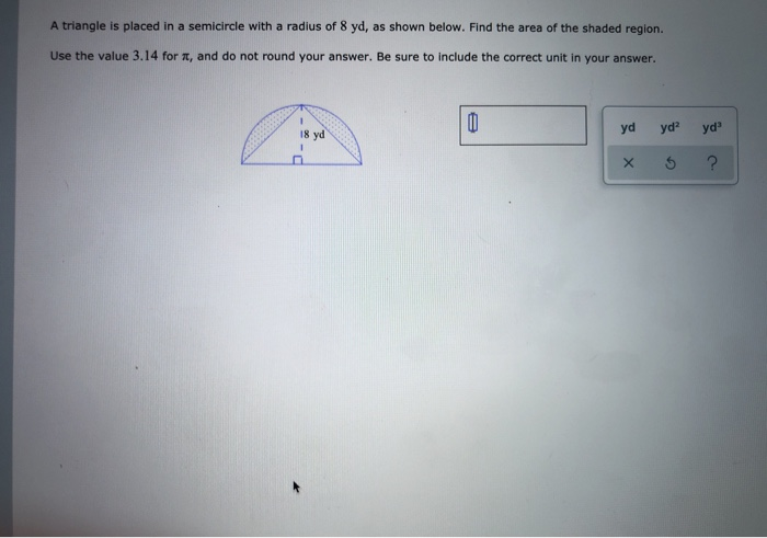 Solved A triangle is placed in a semicircle with a radius of | Chegg.com