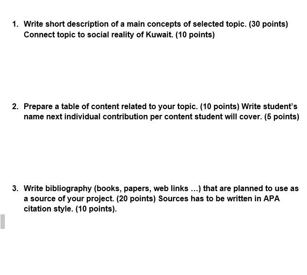 1. Write short description of a main concepts of | Chegg.com