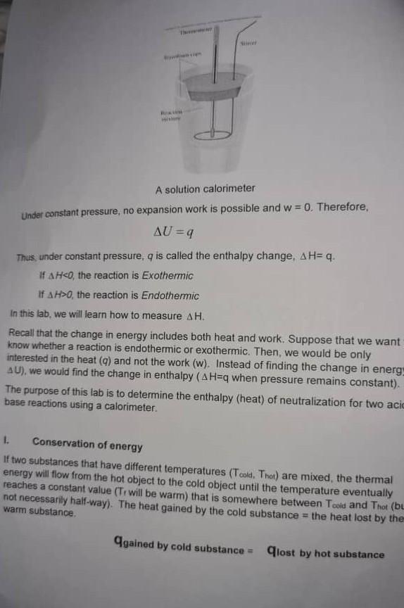 Solved Procedures B \& C 1. Start with a dry calorimeter 2. | Chegg.com