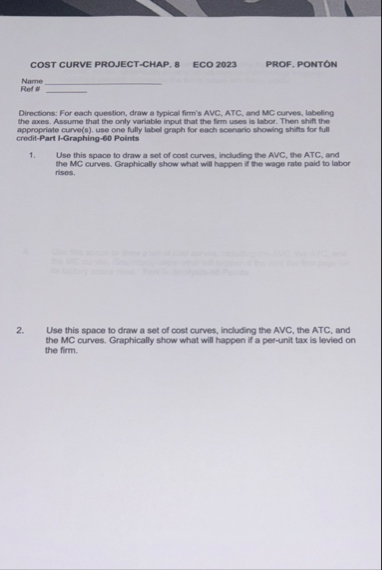 Solved For each problem draw a typical dirms AVC, ATC, and | Chegg.com
