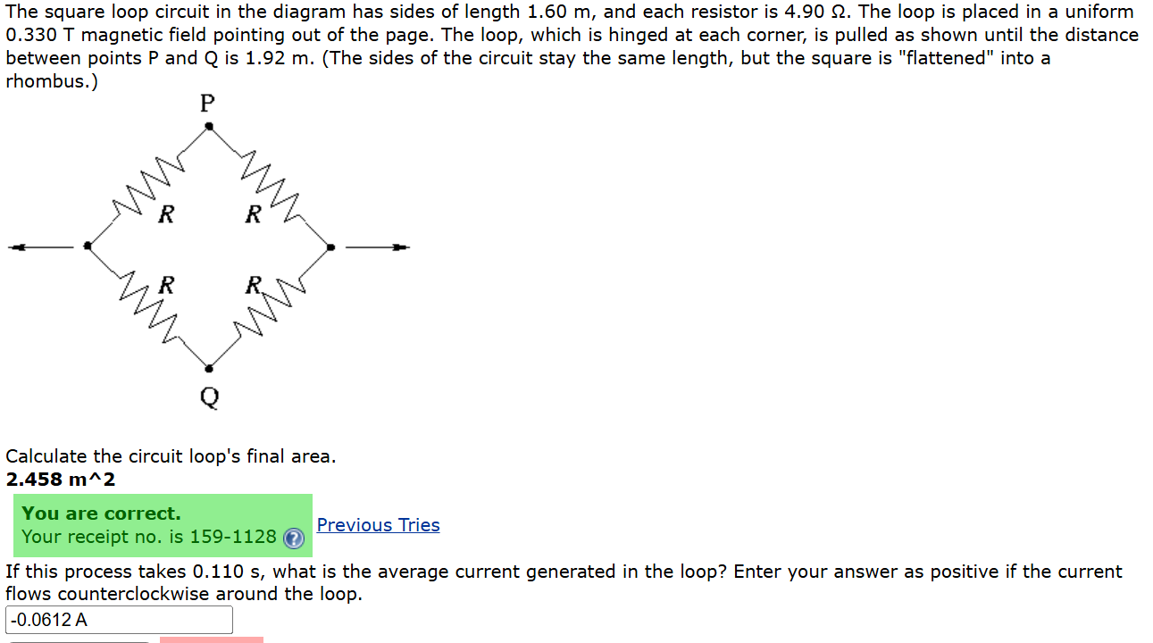 Solved The square loop circuit in the diagram has sides of | Chegg.com