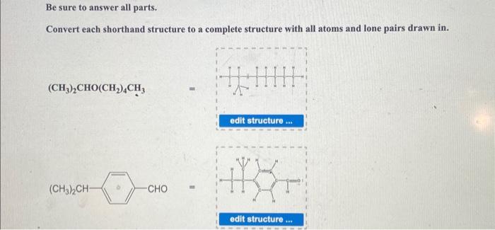 Solved Be sure to answer all parts. Convert each shorthand | Chegg.com