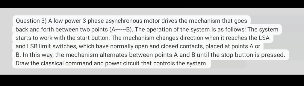 Solved Question 3) A low-power 3-phase asynchronous motor | Chegg.com