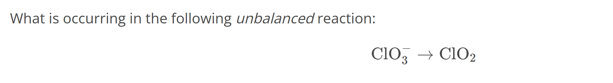 Solved What is ﻿occurring in ﻿the following unbalanced | Chegg.com